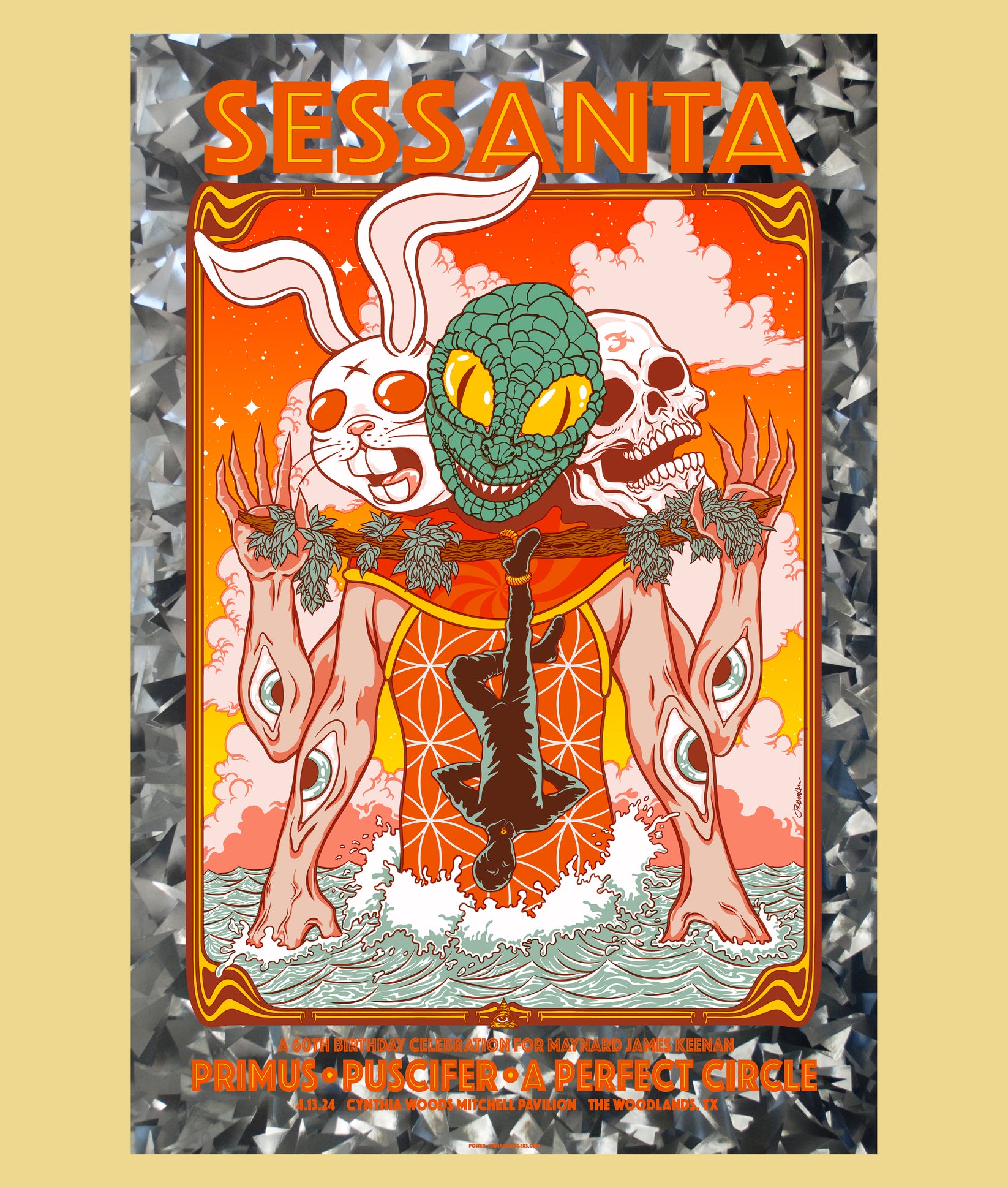 SESSANTA Tour Print (Woodlands, Texas 2024) SHATTERED FOIL Edition ...